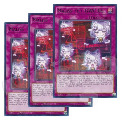 Yugioh - Maliss C GWC-06 x 3 - 1st Edition Rare NM - Plus Free ...