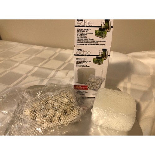Fluval Edge A1389 Edge Foam & Biomax Filter Media Renewal Kit, White, 1 ...