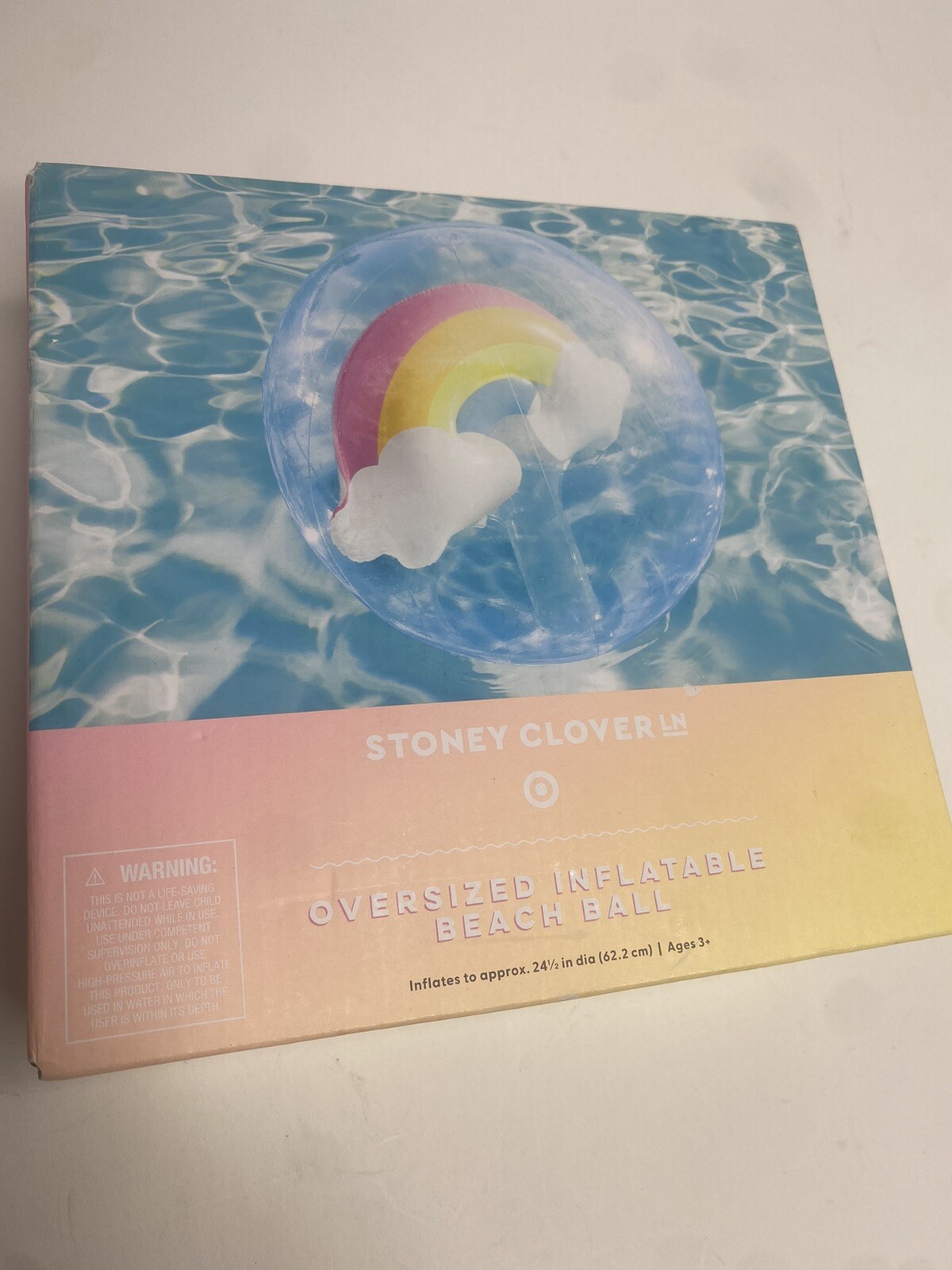 Stoney Clover Lane X Oversized Inflatable 3D Rainbow Beach Ball 24 1/2 ...