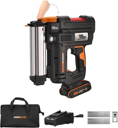 WORX Nitro 20V 18GA Cordless Brad Nailer, Cordless Nail Gun, Nail Gun ...