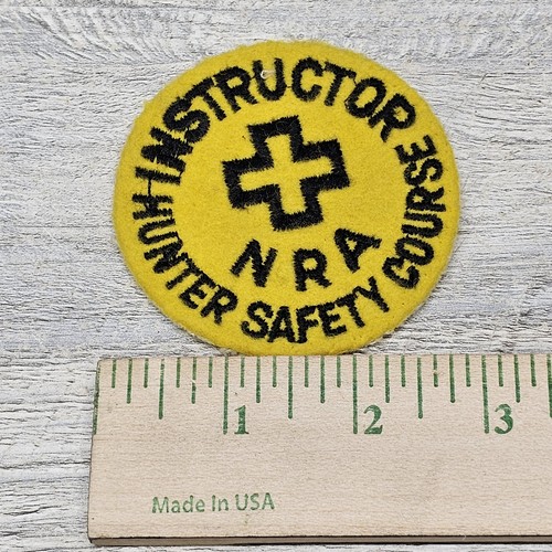 Vintage NRA Hunter Safety Course Instructor 3" Round Patch Yellow Felt ...