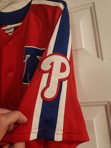 VTG CARLOS RUIZ Philadelphia Phillies Baseball Majestic JERSEY CHOOCH ...