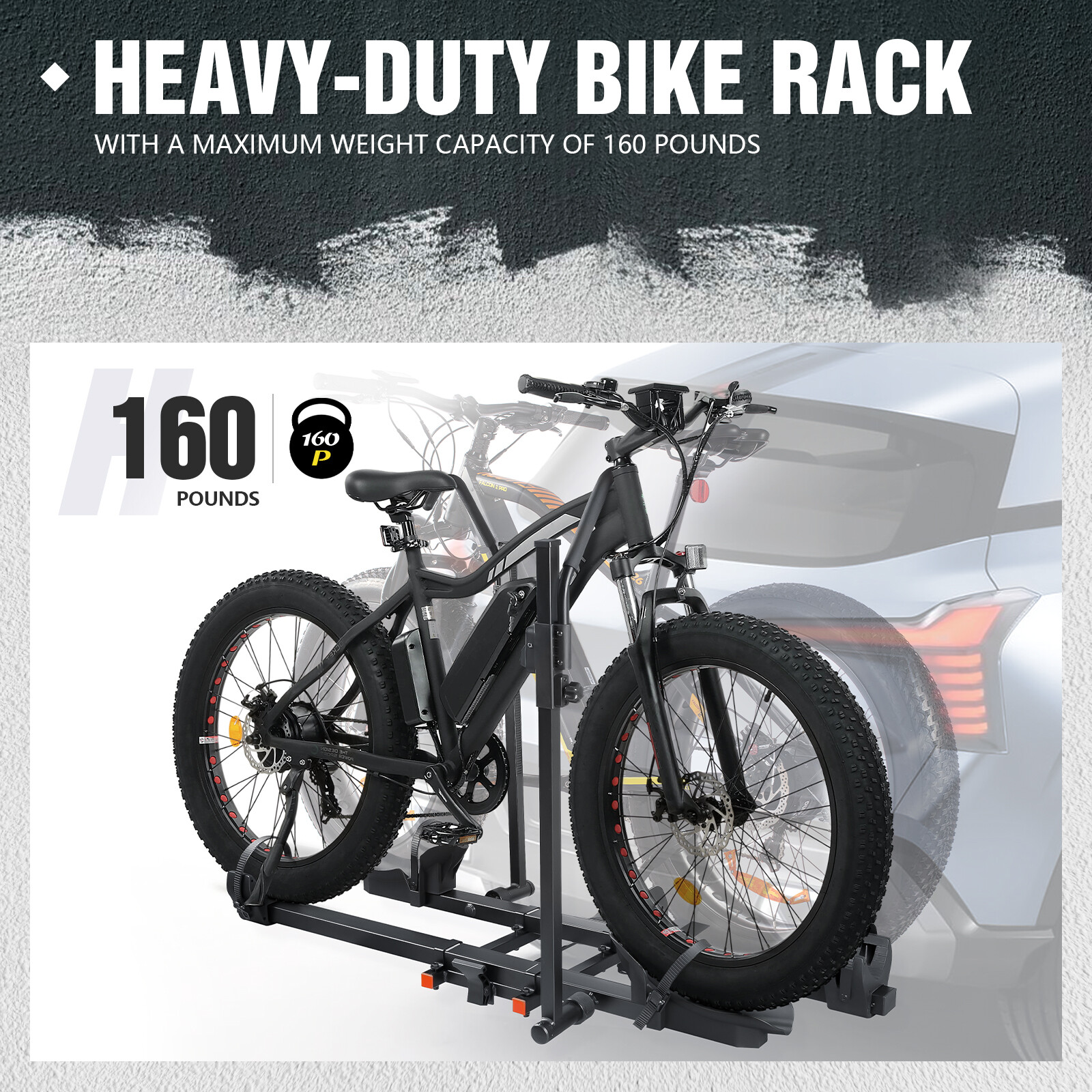 2 Bike Platform Rear Car Carrier Rack Hitch Mount 2" Receiver 160LBS ...