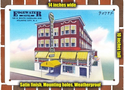 Metal Sign - New Jersey Postcard - Edgewater Hotel, 129 S. South ...