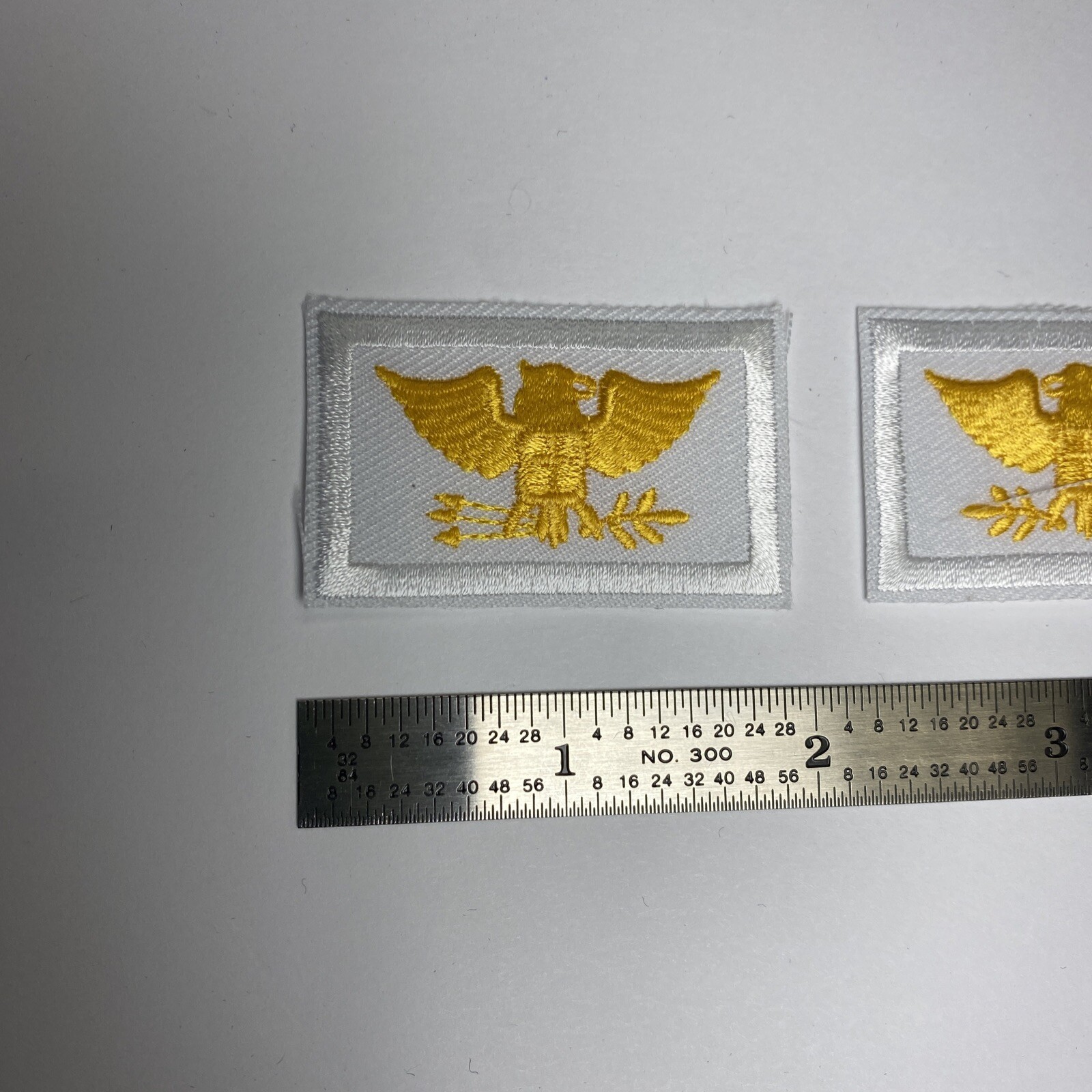 Gold Eagle Embroidered On White Patch 1x2” Iron Or Sew On - Pack of 5 ...
