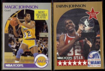 MAGIC JOHNSON 1990 Hoops #157 MVP + #18 All Star. LAKERS | eBay