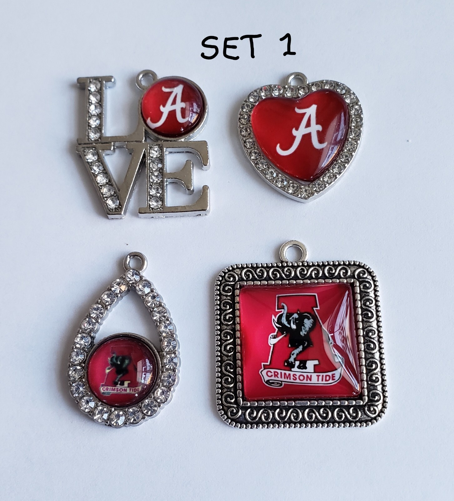 Sale 4pcs charms of Alabama Crimson Tide College NCAA Football team, CZ ...