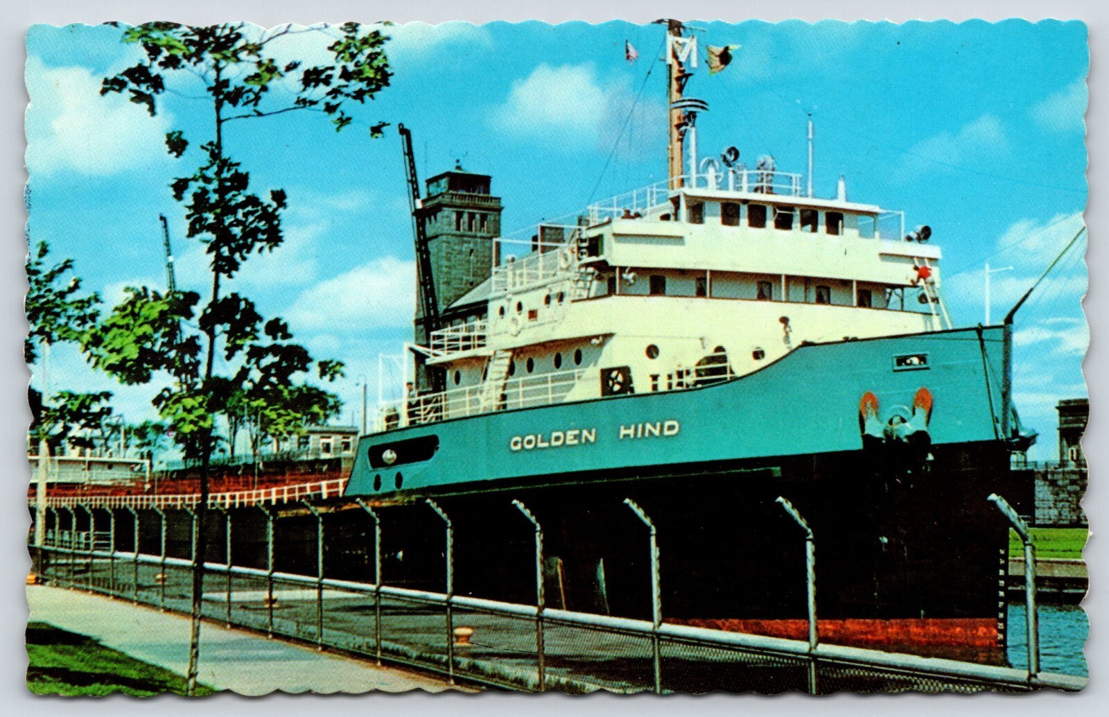 Michigan Sault Ste. Marie The Soo Locks Golden Hind Vintage Postcard | eBay