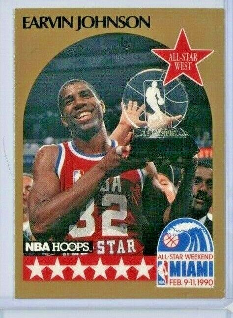 1990 NBA Hoops Earvin Magic Johnson All-Star Card #18 - Los Angeles ...