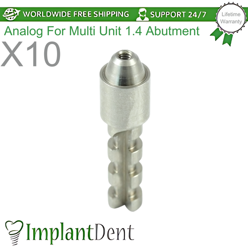 10x Dental Analog Multi Unit 1.4mm Prosthetic Stainless Steel Int Hex ...