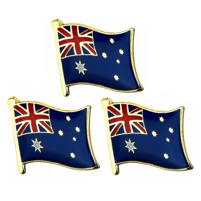 SET OF 3 AUSTRALIAN FLAG LAPEL PIN 0.5" Australia Pinback Hat Tie Metal ...