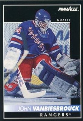 #186 John Vanbiesbrouck - New York Rangers - 1992-93 Pinnacle Canadian ...