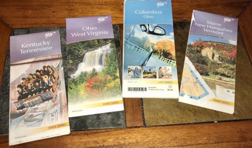 4 AAA Road Maps Ohio West Virginia Columbus Ohio Maine New Hampshire ...