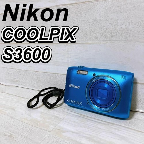 Nikon Coolpix S3600 Blue 20.1MP Digital Camera Tested w/Charger Battery ...