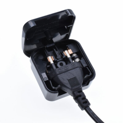 EU 2Pin to UK 3Pin Plug Power Adapter CONVERTER Mains Fused Secured ...