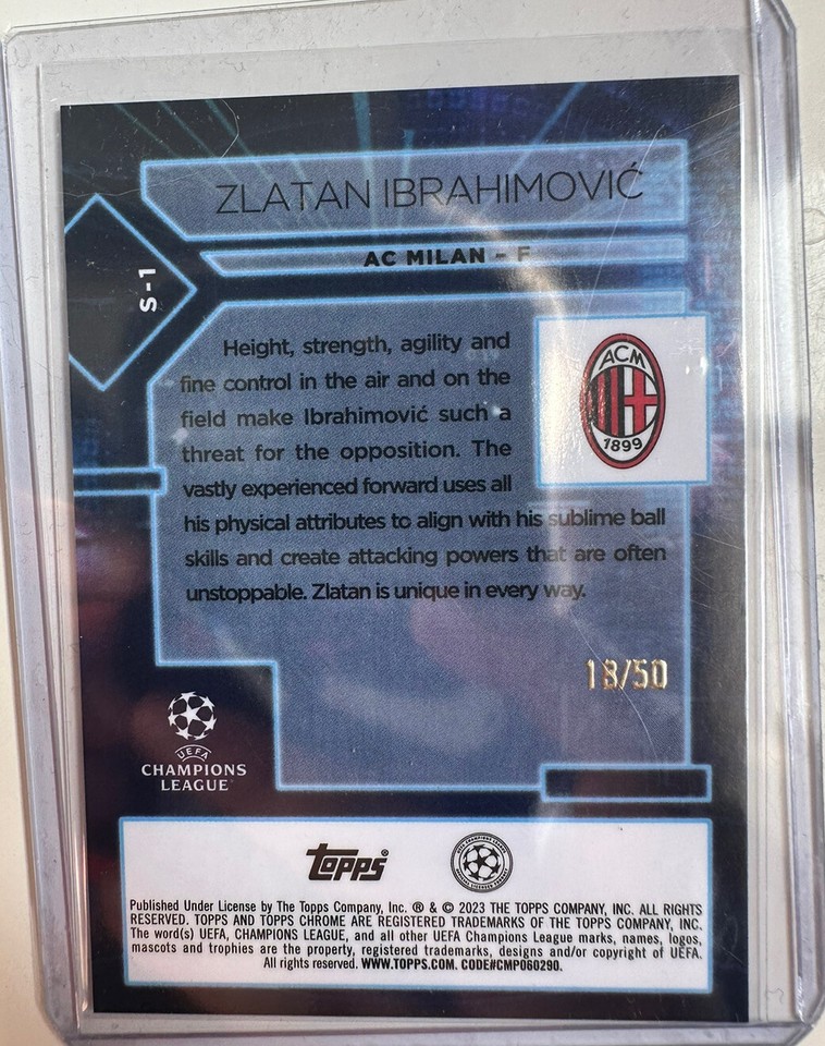 2022-23 Topps Chrome UEFA Zlatan Ibrahimovic Specimen Gold 18/50 | eBay