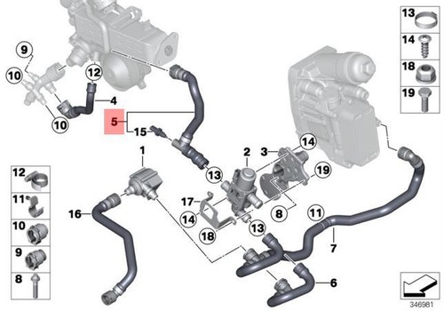 Genuine BMW F10 F10N F11 F11N F15 F25 SUV Engine Coolant Hose OEM ...