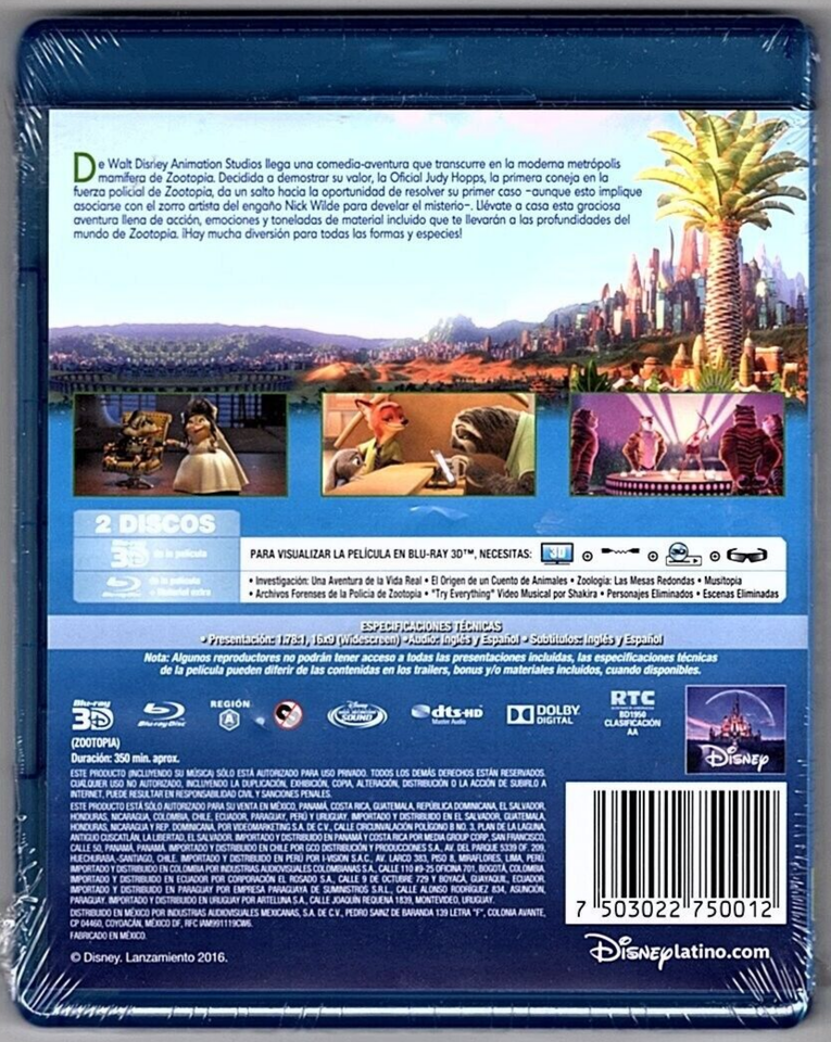 Disney's Zootopia (Blu-ray 3D + Blu-ray, 2016, Import) Jason Bateman | eBay