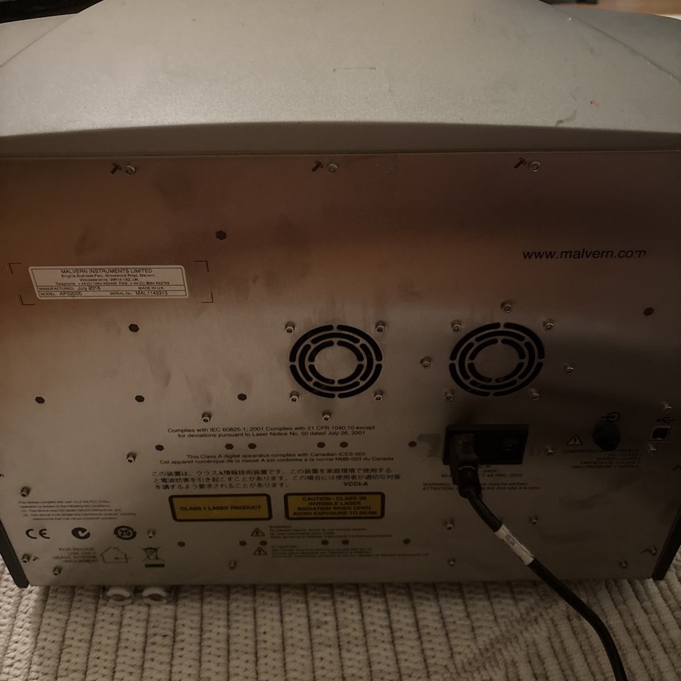Malvern Panalytical Zetasizer APS2000 Light Scattering Particle Size ...