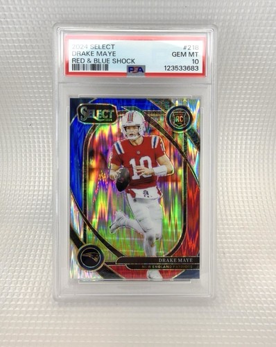 2024 Select Drake Maye Rookie COLOR MATCH Red & Blue Shock #218 PSA 10 ...