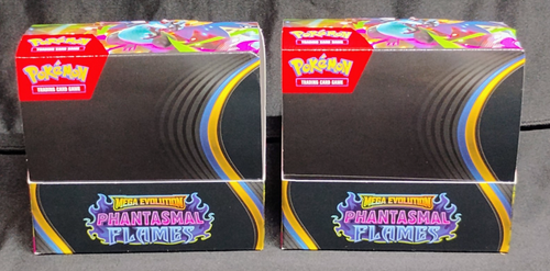 (2) EMPTY Pokemon TCG Mega Evolution Phantasmal Flames Booster Box NO ...
