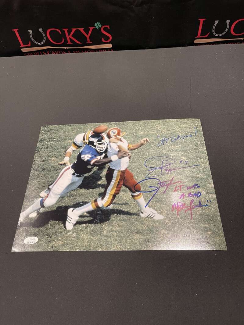 Lawrence Taylor & Joe Theismann Signed 11x14 Photo JSA COA LT Got Me ...