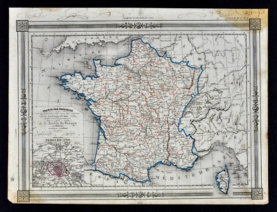 Pre-1900 - Map Of France In Provinces
