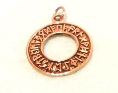 Runenkreis Anhänger Bronze Futhark Runen Mittelalter LARP Gothic ...