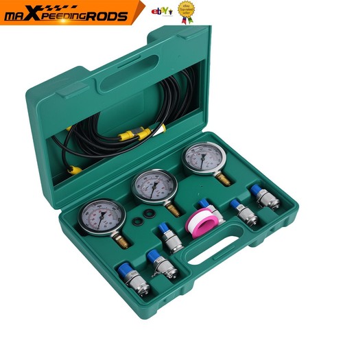Upgraded Hydraulic Pressure Gauge Test Tool Coupling Tester 3 Gauges 6 ...