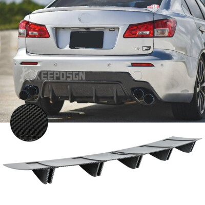 Carbon Fiber Rear Bumper Diffuser Lip 10 Fin Spoiler For Lexus LS400 ...