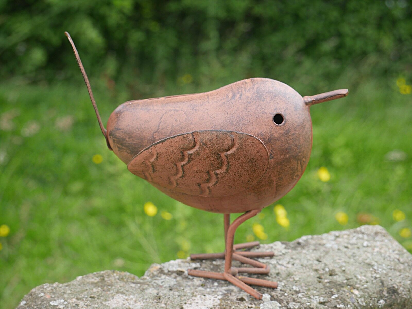 3c Robin Garden Ornaments Red Breast Bird Statues Outdoor Decor Metal ...