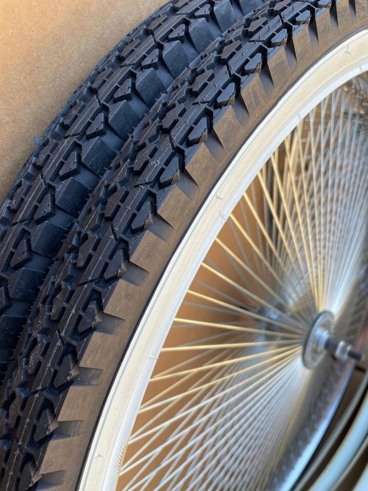 Bicycle 26" Steel Chrome 140 Wheels + Tires + Tubes Set CRUISER ...