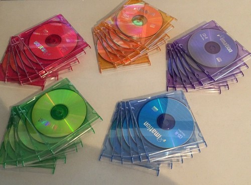 Imation 30 Coloured Blank CD-R 24X 80MIN Discs NEON - In Jewel Cases ...