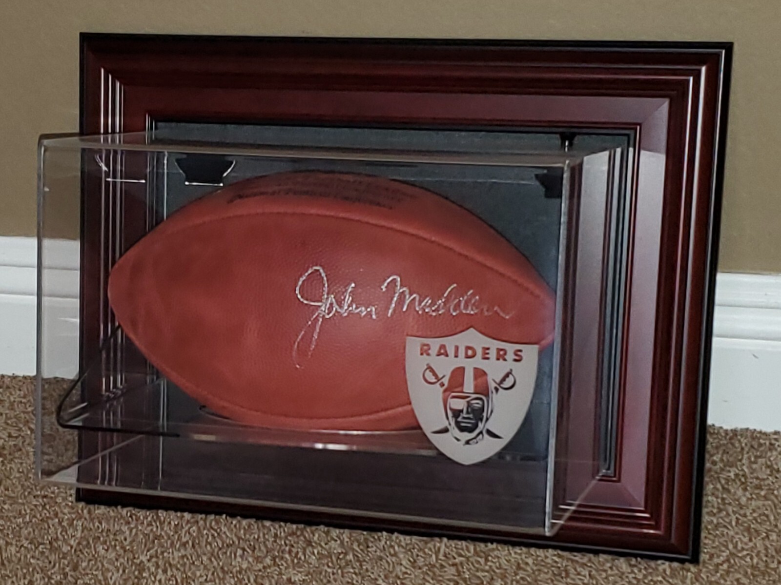 John Madden Oakland Raiders Signed Autographed NFL Football w/ Custom ...