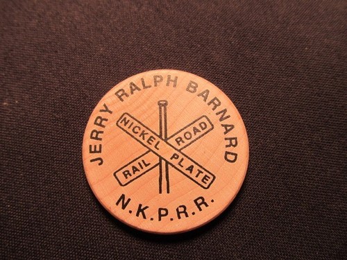 Bellevue, Ohio Wooden Nickel Token - Jerry Barnard / Nickel Plate Rail ...