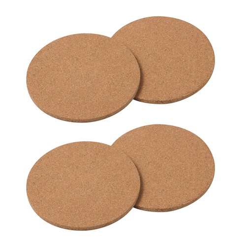4pc Cuisena Round 18cm Cork Trivets Set Heat-Resistant Table Protector ...