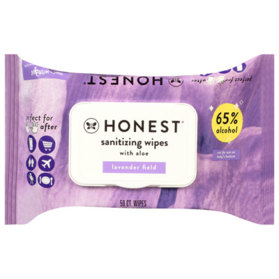 Lavender Honest Sanitizing Alcohol Wipes Disinfecting Wipes 150 count ...