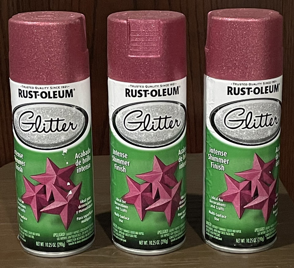 276287 Rustoleum Glitter Spray Paint Bright Pink 10.25-oz. Lot Of 3 ...