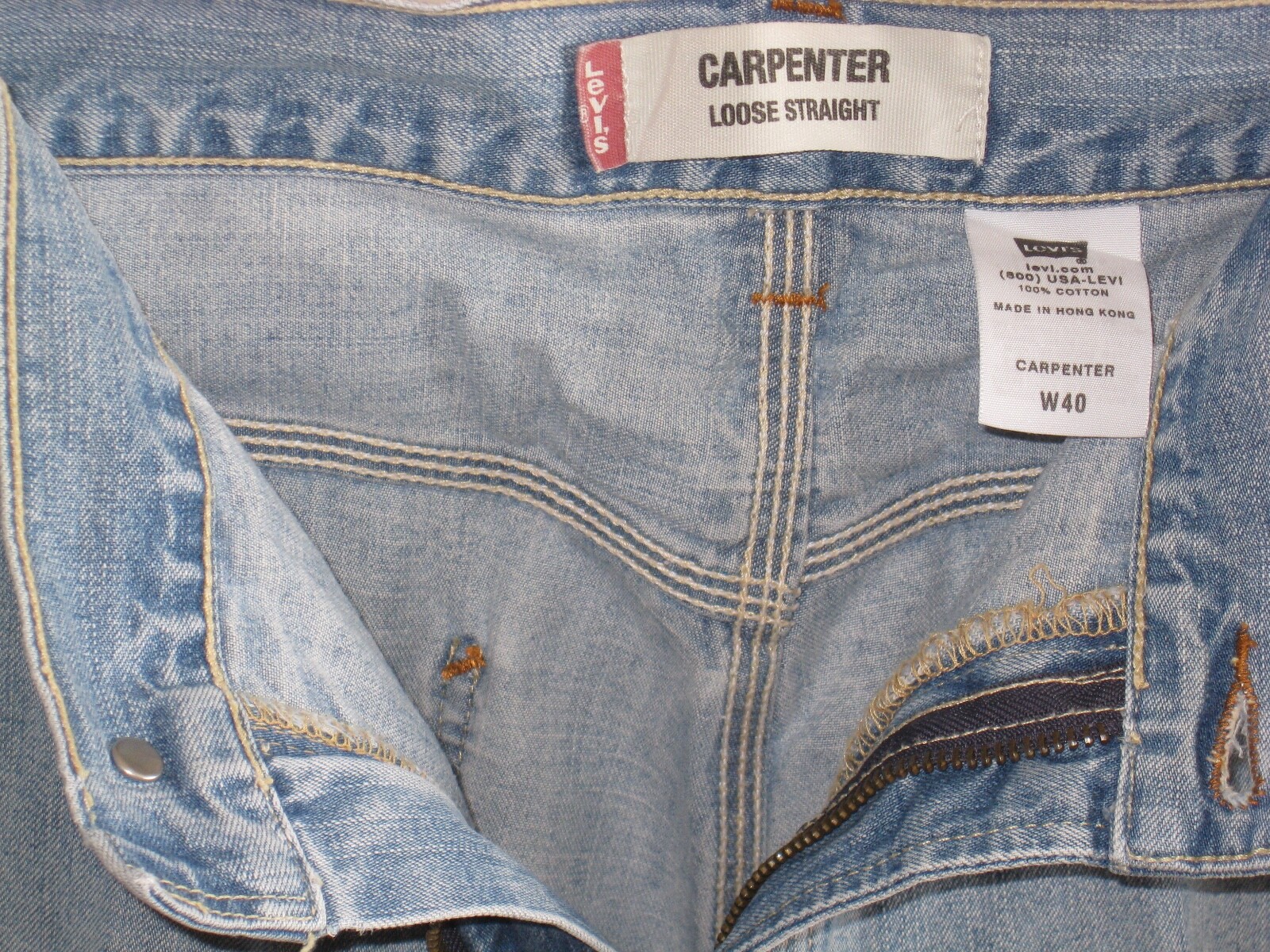 LEVIS MEN'S CARPENTER LOOSE STRAIGHT FIT STONE WASH B… - Gem