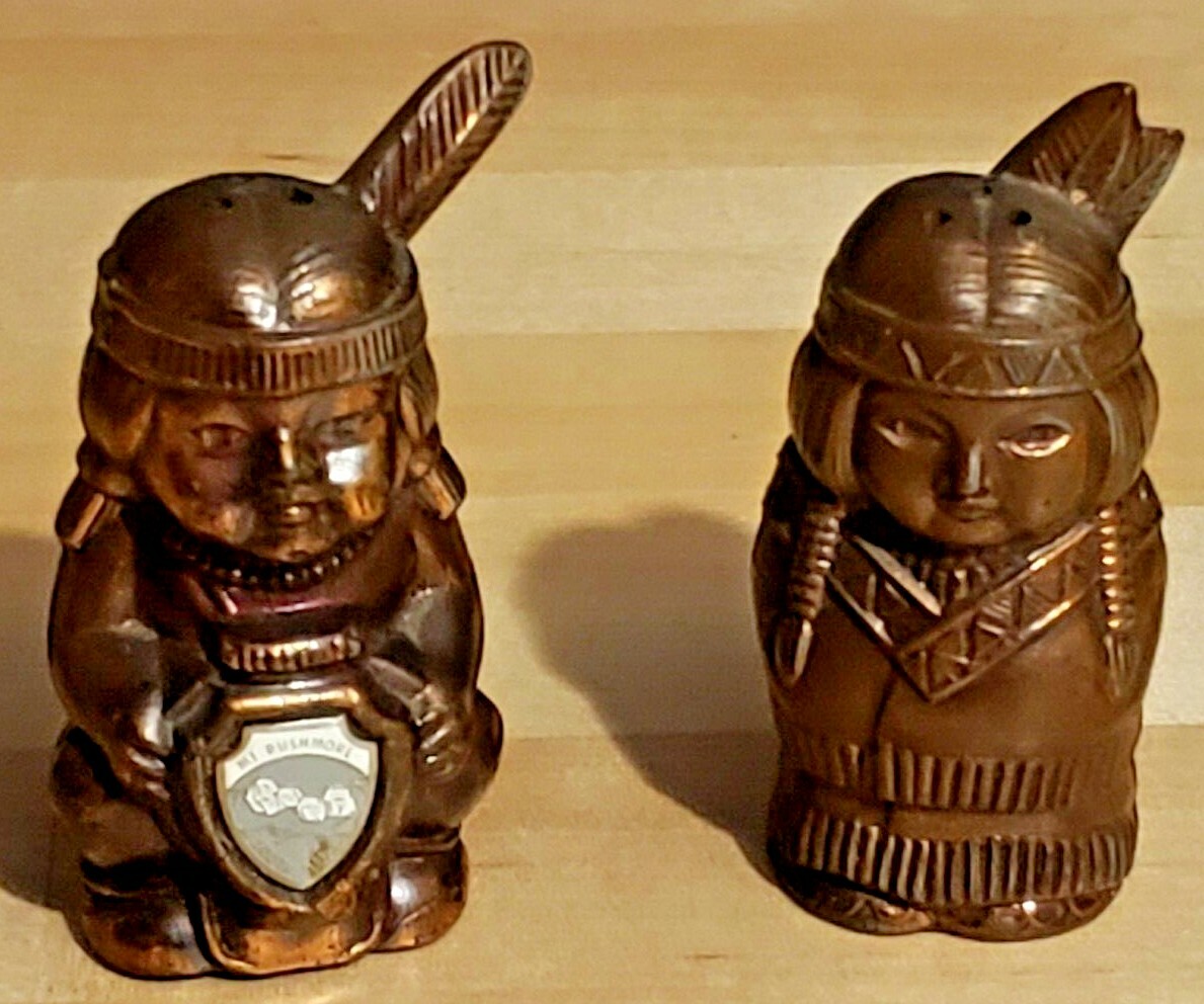 Native Man & Woman with Baby Carrier Mt Rushmore Pure Bronze Salt ...