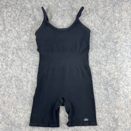 Alo Womens Mellow Bodysuit Black Size Small Ribbed Seamless | eBay