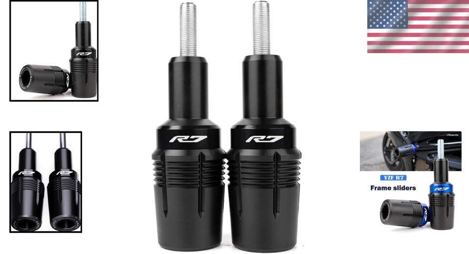 Yamaha R7 YZF-R7 Crash Protection Frame Sliders - Black Accessories | eBay