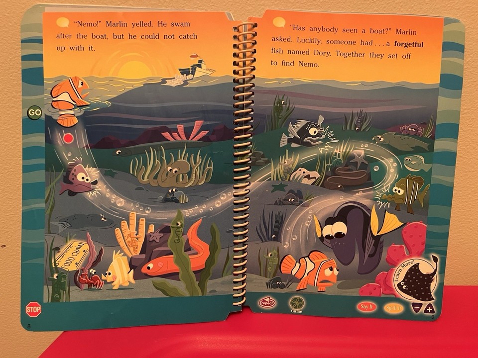 Leap Frog Leap Pad Finding Nemo Book ONLY PreK-1st Grade Disney Pixar ...