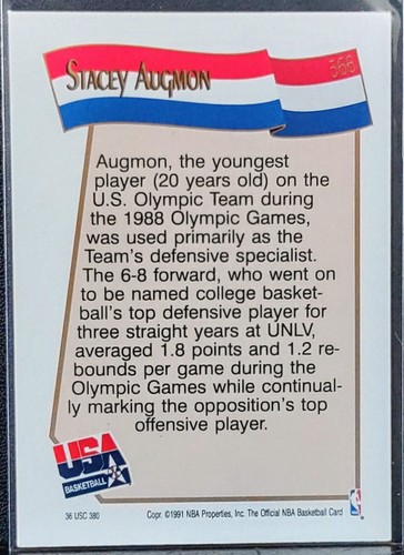 1991-92 NBA Hoops Stacey Augmon 1988 USA Basketball Team #566 | eBay