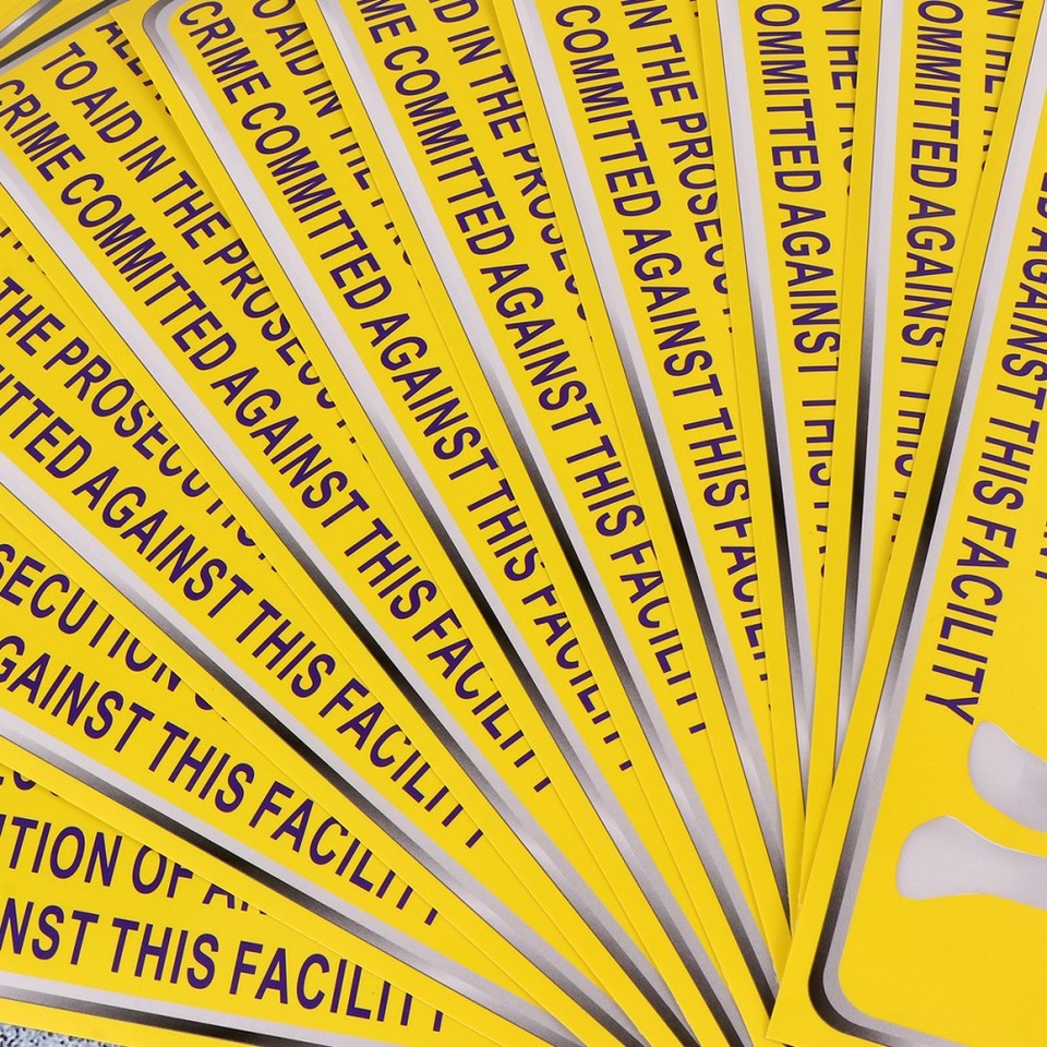 5 Pcs Alarm Sticker Warning Stickers System Mini Sign Decoration | eBay ...