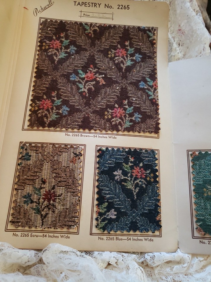 Antique Upholstery Fabrics Sample Book #2, The Pickwell Line, Chicago ...