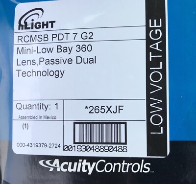 Acuity Controls nLight RCMSB PDT 7 G2 Mini Low Bay 360 Lens Sensor | eBay