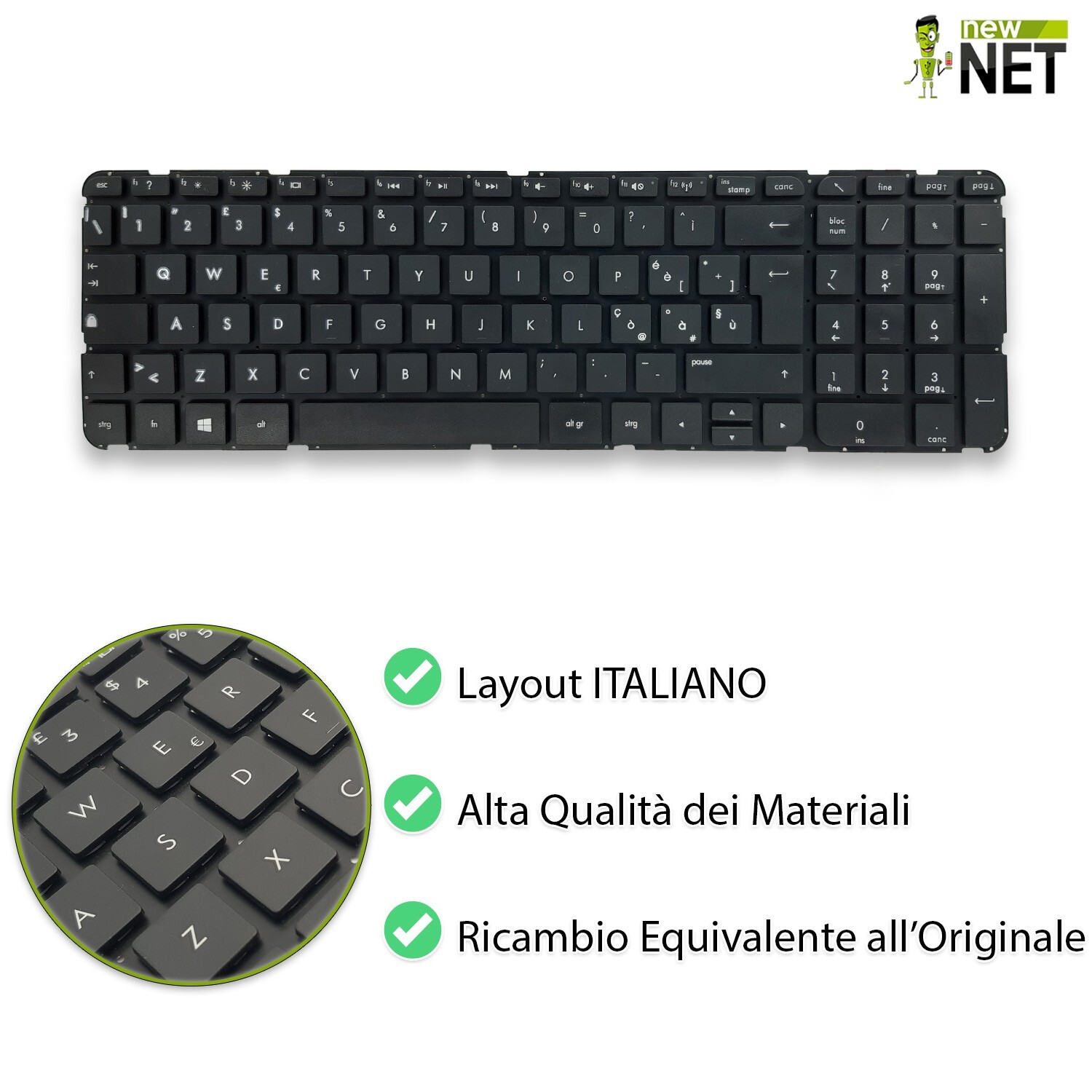 Tastiera ITALIANA per HP SleekBook 15-b109el, 15-b112sl, 15-b114el ...