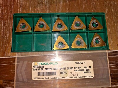 TOOL FLO CARBIDE INSERTS L53 NT 6P .625TPF 3704-6A INT GP50C QTY 8 ...