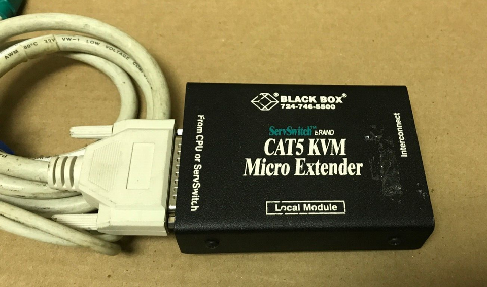 Black Box ACU3001A Cat5 KVM Micro Extender Local Module W/ Cables | eBay